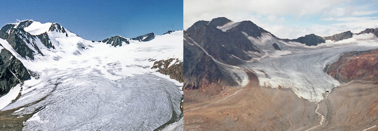 De smeltende Alpen, een reisverhaal: 'Het smelten van de gletsjer valt ...